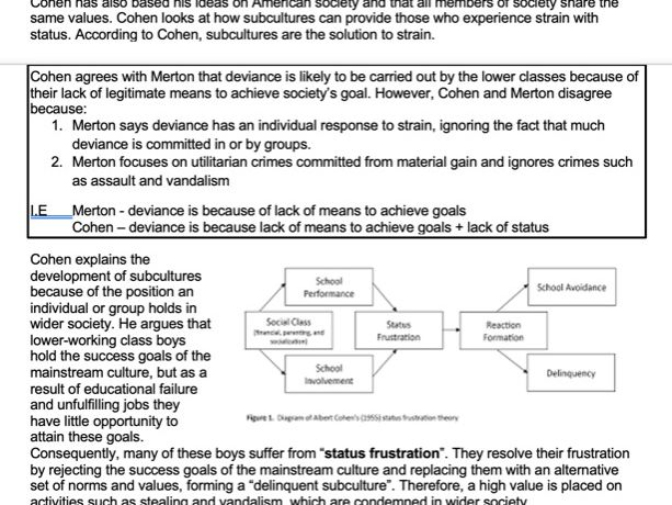 AQA A Level Sociology Crime & Deviance Content Booklet | Teaching Resources