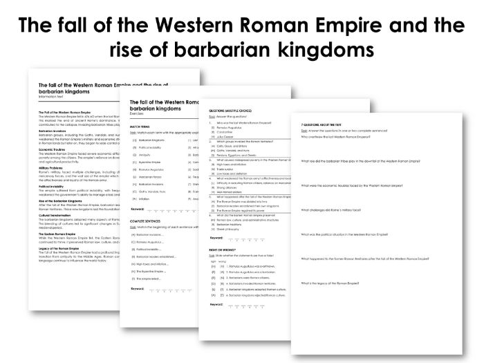 The fall of the Western Roman Empire and the rise of barbarian kingdoms ...