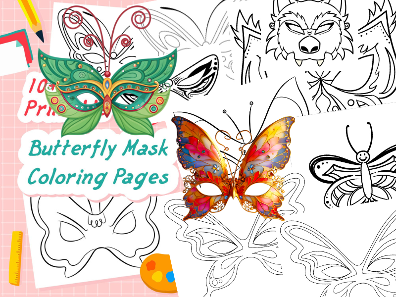 Butterfly Mask Coloring Pages | Printable Craft for Kids | Fun Art ...