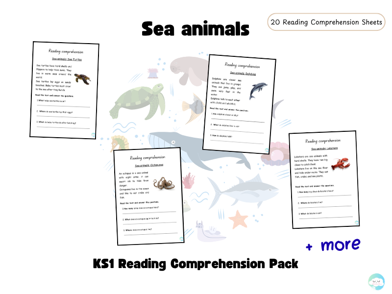 Sea Animals – KS1 Reading Comprehension Pack | Teaching Resources