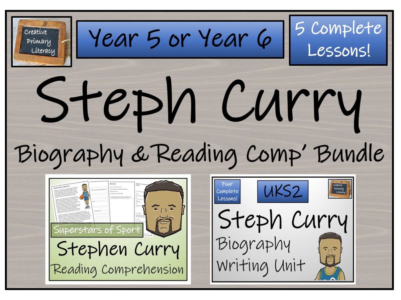 UKS2 Literacy - Stephen Curry Reading Comprehension & Biography Bundle ...