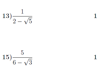 Rationalising the denominator of a fraction when it is a surd worksheet ...