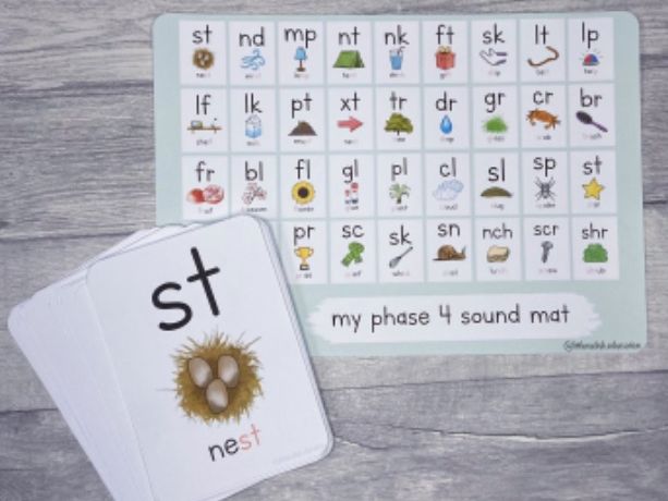 Phonics Phase 4 Flashcards and mat | Teaching Resources