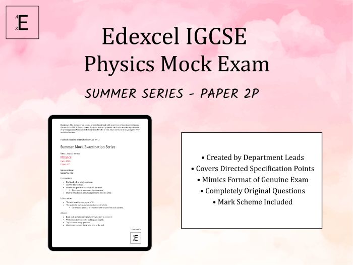 Mock Exam Series - Edexcel IGCSE Physics Papers 1P and 2P | Teaching ...