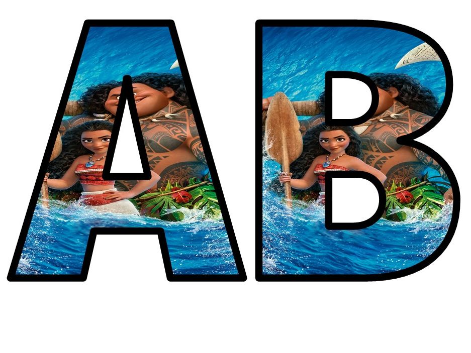 Disney's Moana Lettering Display Whole Alphabet, Numbers, Signs ...