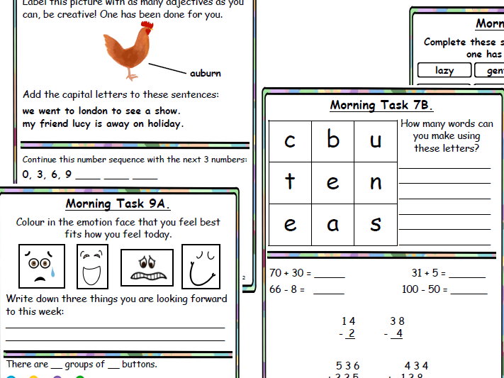 Morning Tasks Year 3 Autumn Term Teaching Resources