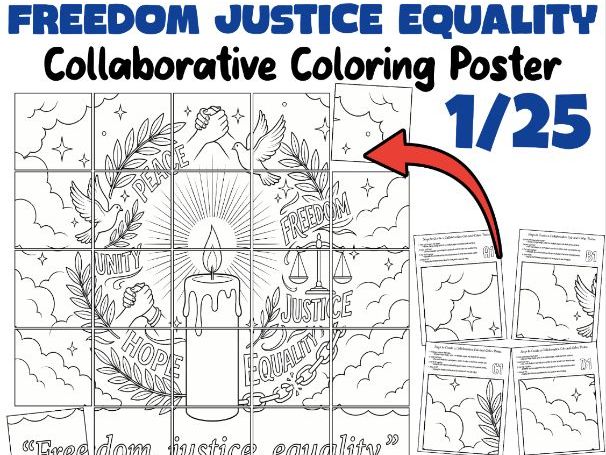 National Freedom Day Collaborative Coloring Poster | Freedom Justice ...