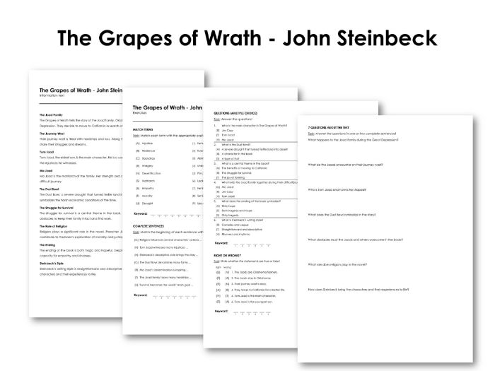 The Grapes of Wrath - John Steinbeck | Teaching Resources