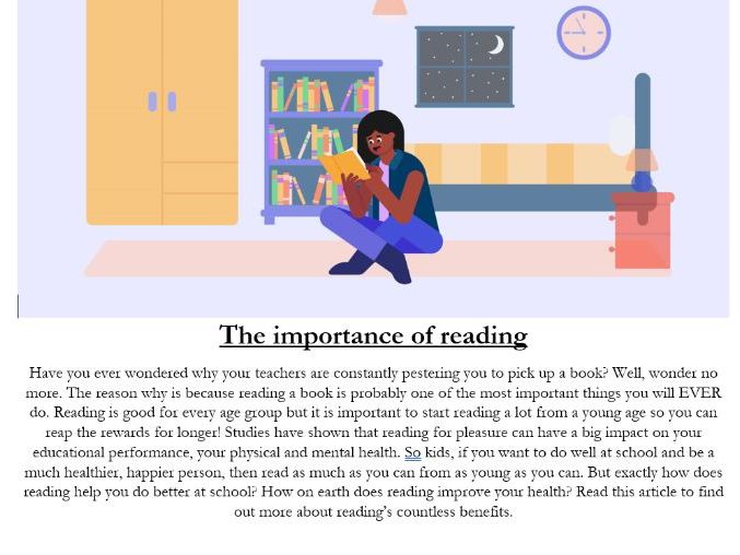 Reading Comprehension Why Reading Is So Important Teaching Resources