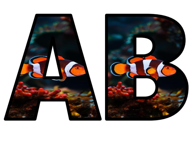 Clown Fish Like Finding Nemo Water Ocean Sea Lettering Set Display ...