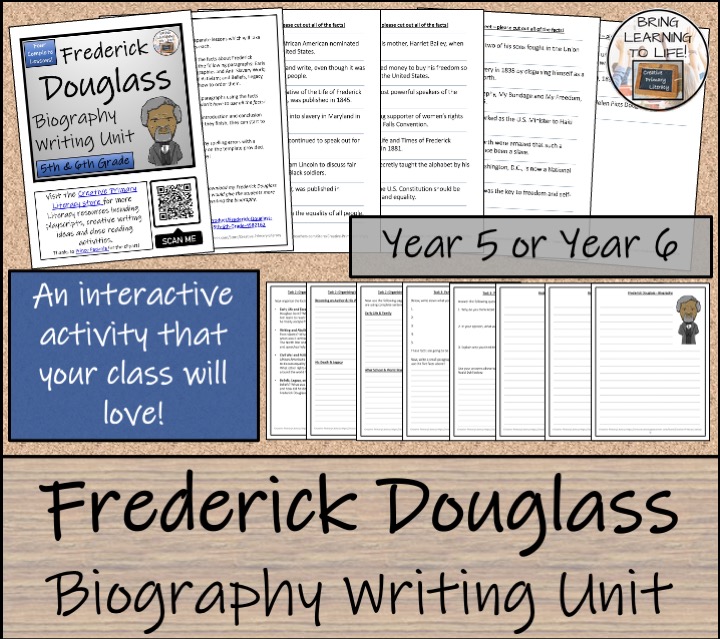 Frederick Douglass Biography Writing Unit | Year 5 or Year 6 | Black ...