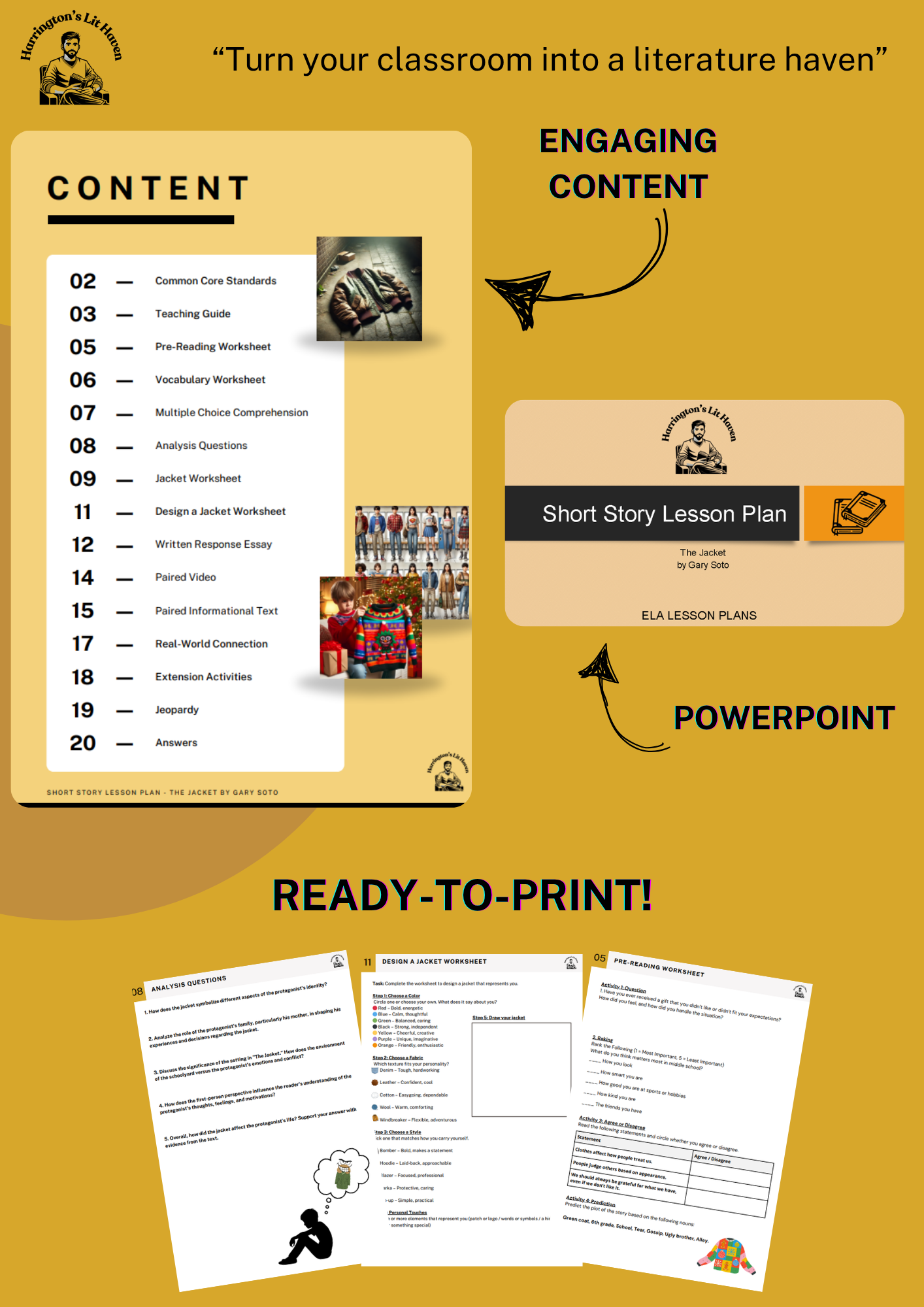 The Jacket - Gary Soto - 6 Day Lesson Plan | Teaching Resources
