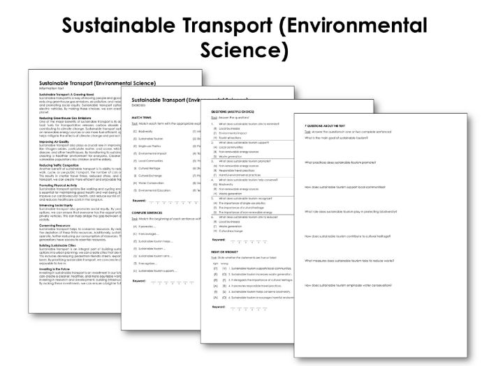 Sustainable Transport (Environmental Science) | Teaching Resources