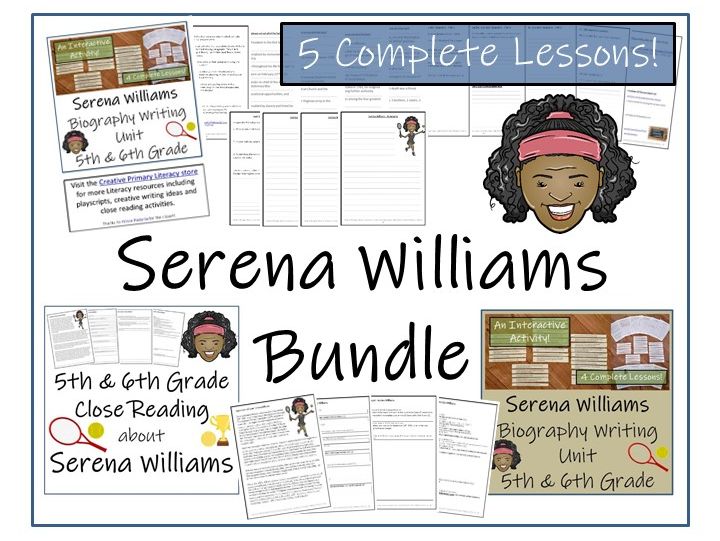 UKS2 Literacy - Serena Williams Reading Comprehension & Biography ...
