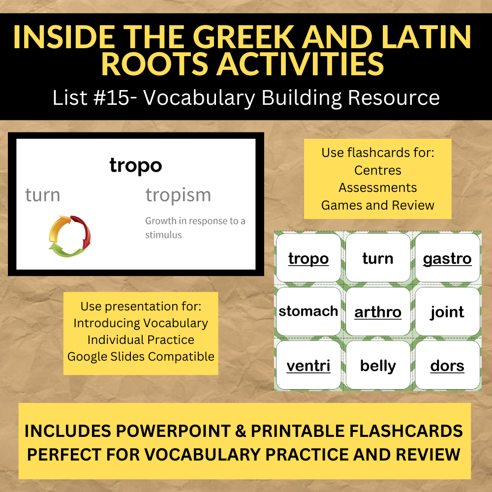 Greek and Latin Roots Vocabulary Activities | List #15 | Prefixes ...