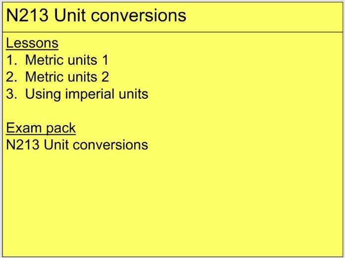 N213 Unit conversions | Teaching Resources