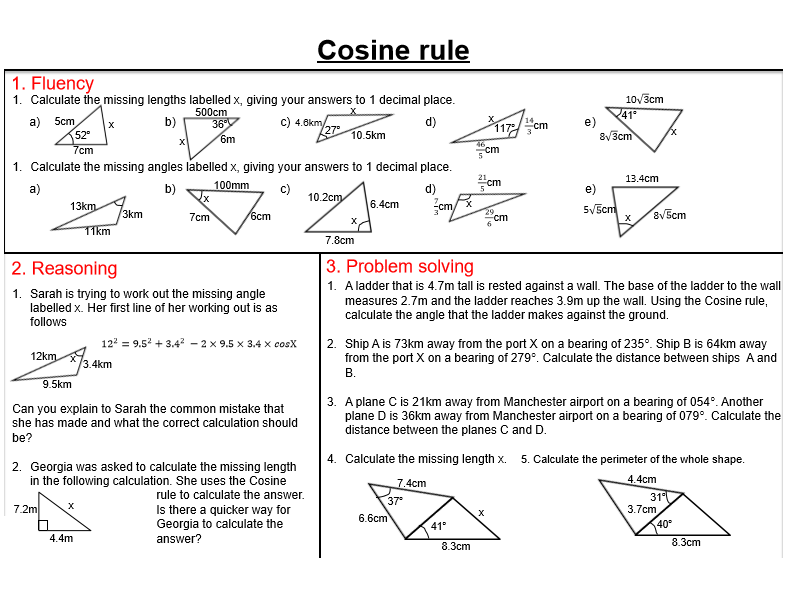 Trigonometry - mastery worksheets | Teaching Resources