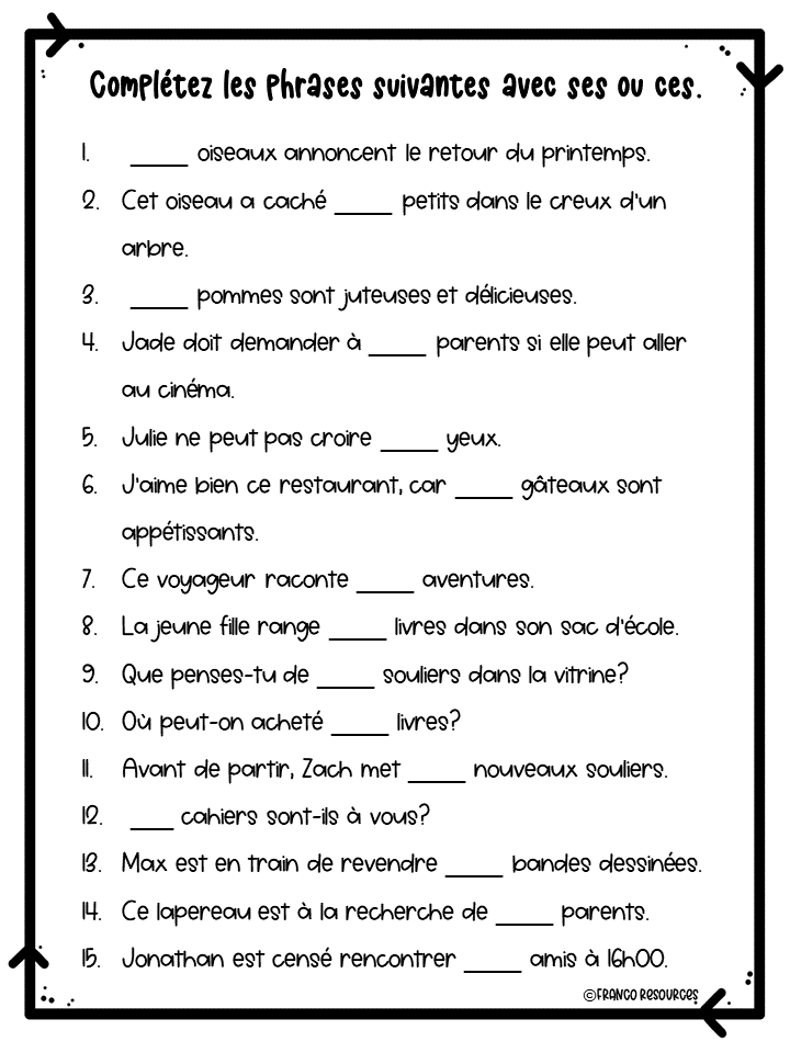 French homophones worksheet practice | Teaching Resources