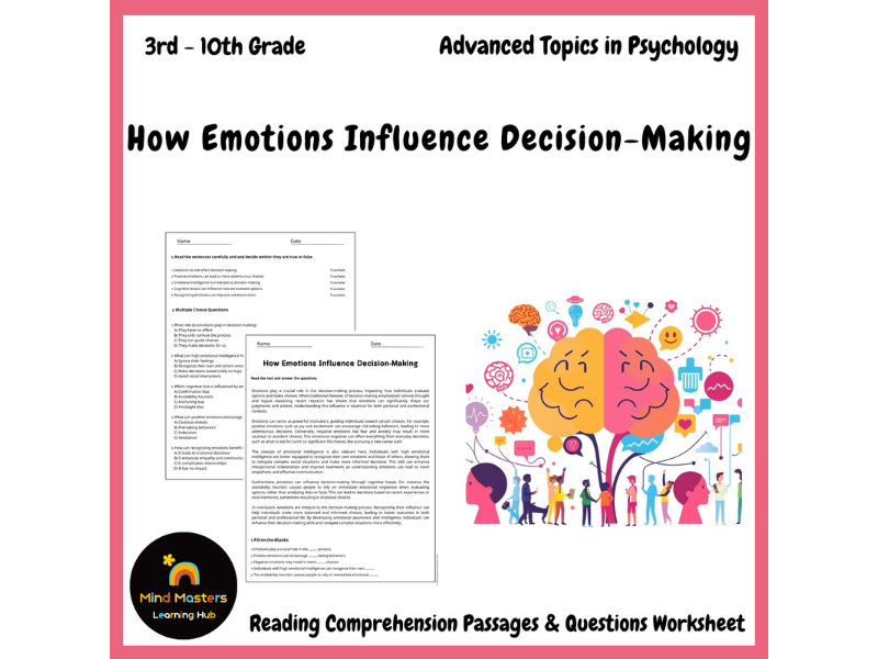 How Emotions Influence Decision-Making Reading Comprehension Passages ...