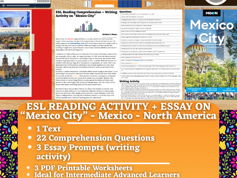 ESL Reading Comprehension + Writing Activity Worksheets - Mexico City ...