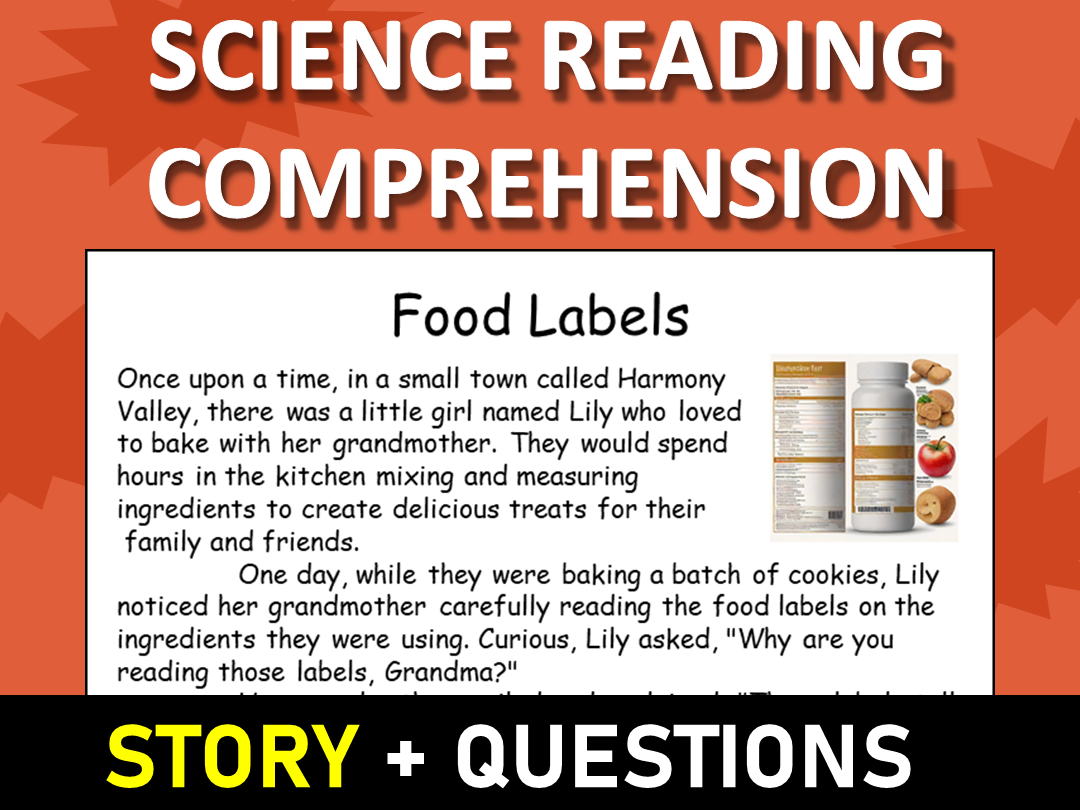 Food Labels Reading Science Story Comprehension Questions Worksheet ...
