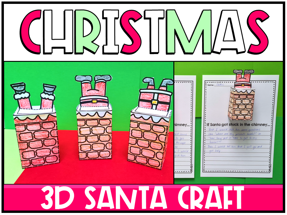Christmas Craft Santa Stuck in the Chimney Writing Prompt and Craft ...