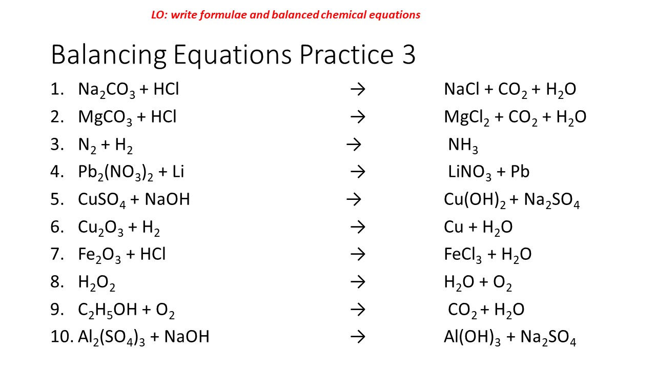 Balancing Full and Half Equations and Empirical Formula from Models ...