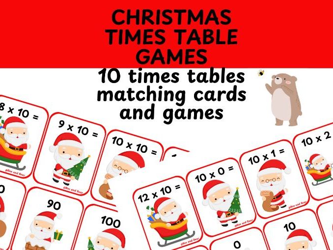 Christmas themed times table card game bundle | Teaching Resources