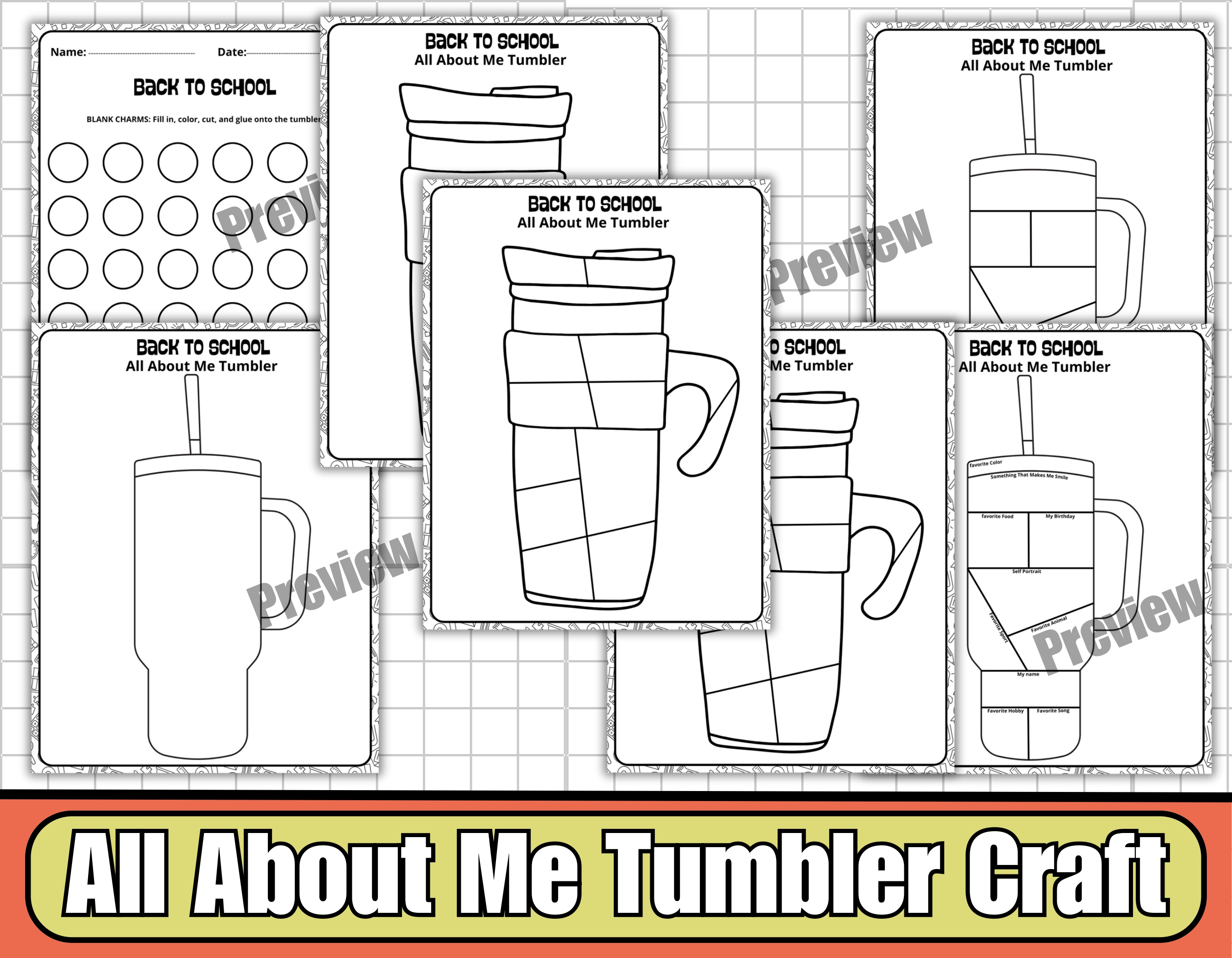 All About Me Tumbler Craft | Get to Know Me Activity-Back to School ...