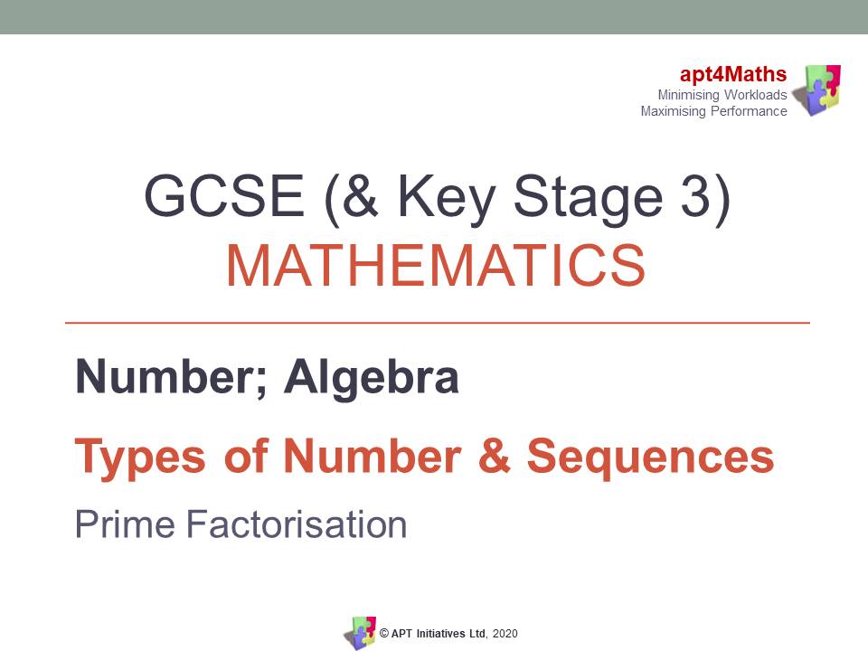 apt4Maths: PRIME FACTORISATION PowerPoint for GCSE Maths (2 of 10 on ...