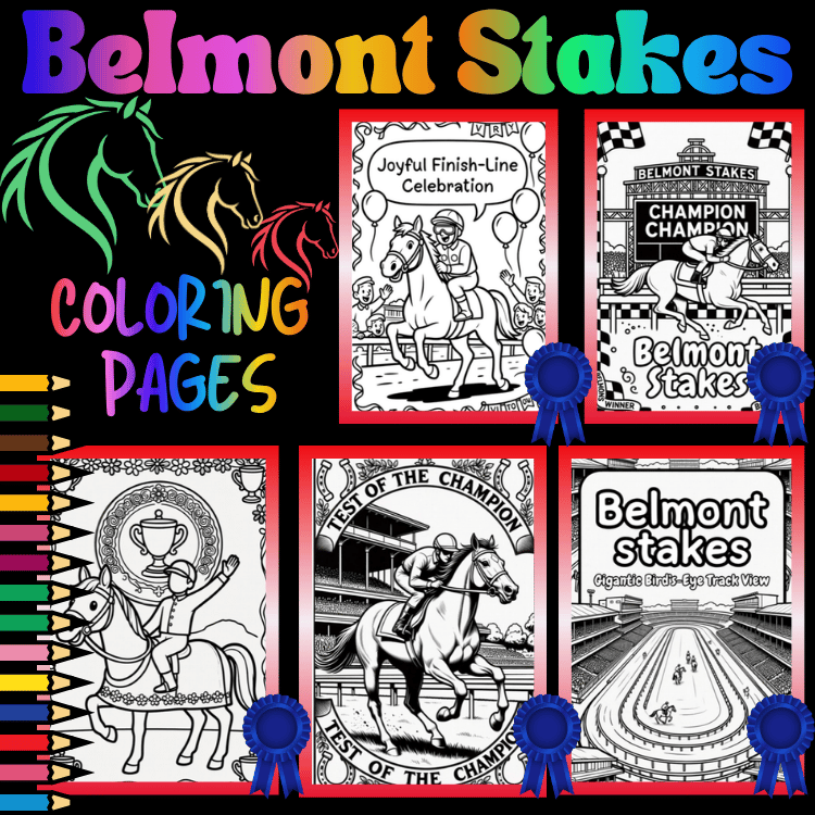 Belmont Stakes Horse Racing Coloring Pages for Kids NO PREP Activity ...