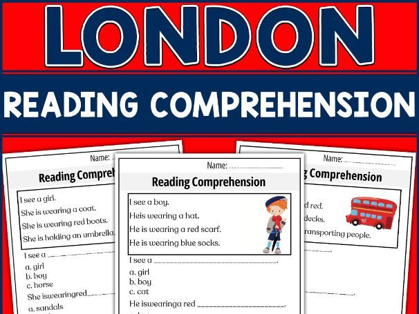 London Themed Reading Comprehension Worksheets for K & 1st Grade ...