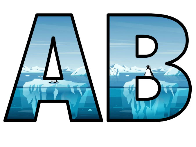 Antarctica Country Study Geography Lettering Set Display Title Letters ...