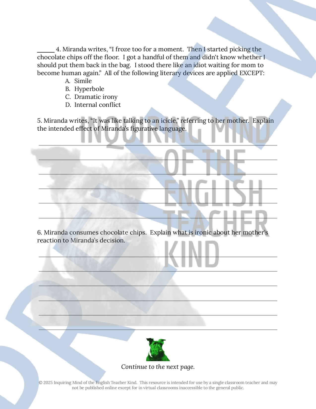 Life As We Knew It Chapter 12 Close Reading Inference Worksheet and ...