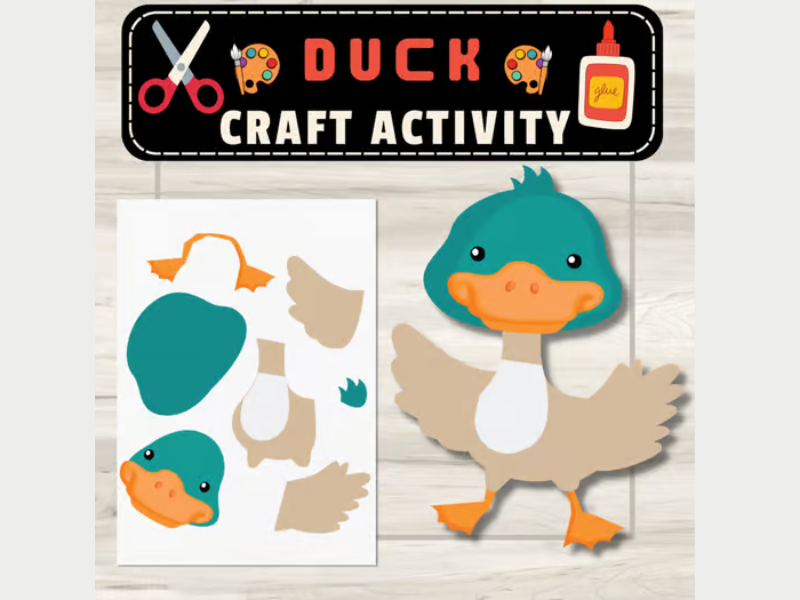 Duck Craft Cut & Paste Activity: Back To School Craft Activities for ...