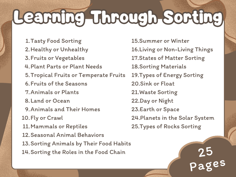 Learning Through Sorting 25 Sorting Activities Teaching Resources