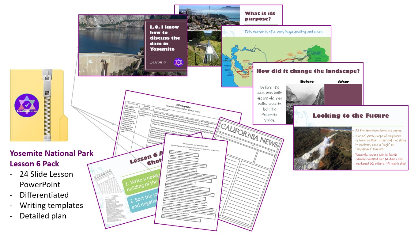 Yosemite National Park Dam and Reservoir Lesson 6 | Teaching Resources