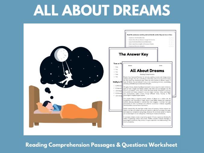 All About Dreams: Reading Comprehension Passages & Questions Worksheets ...