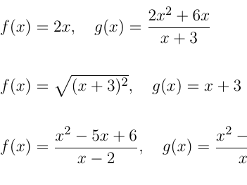 Equality of Functions Worksheet (with solutions) | Teaching Resources