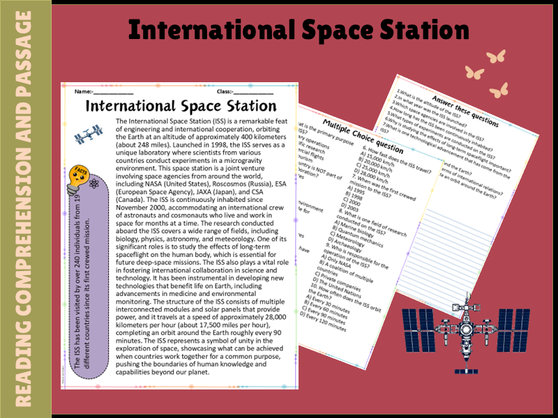 Explore the International Space Station: Engaging Reading Passage and ...