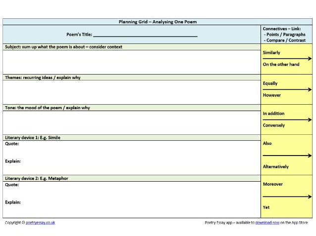 Poetry Essay's Shop - Teaching Resources - TES