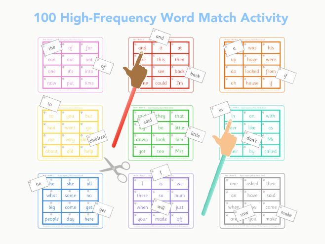 100 High Frequency Word Matching Activity set | Teaching Resources