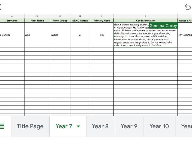 SEND List Template - FREE & Editable | Teaching Resources
