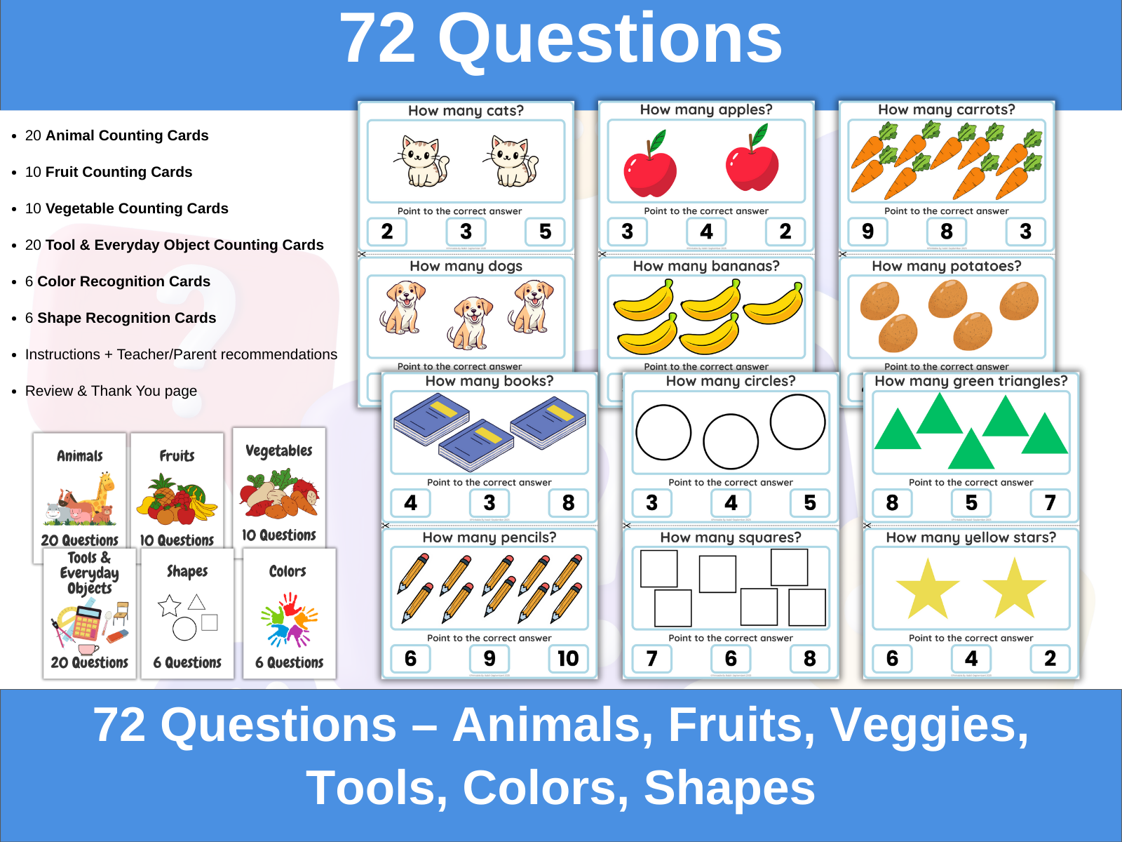 How Many? Counting Cards | Autism, Preschool, Special Education Math ...
