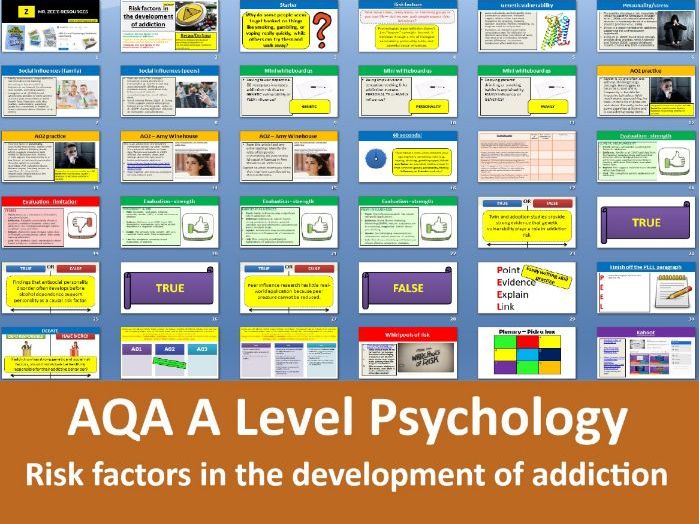 Risk factors in the development of addiction | Exams in 2027 - AQA A ...