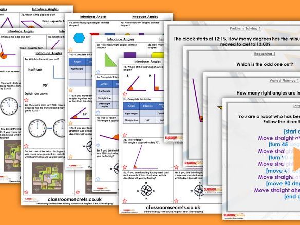 Year 6 Introduce Angles Summer Block 1 Step 2 Maths Lesson Pack ...