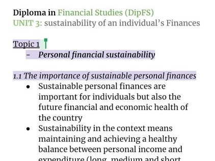 DipFS: Unit 3 LIBF Topic 1-7 | Teaching Resources