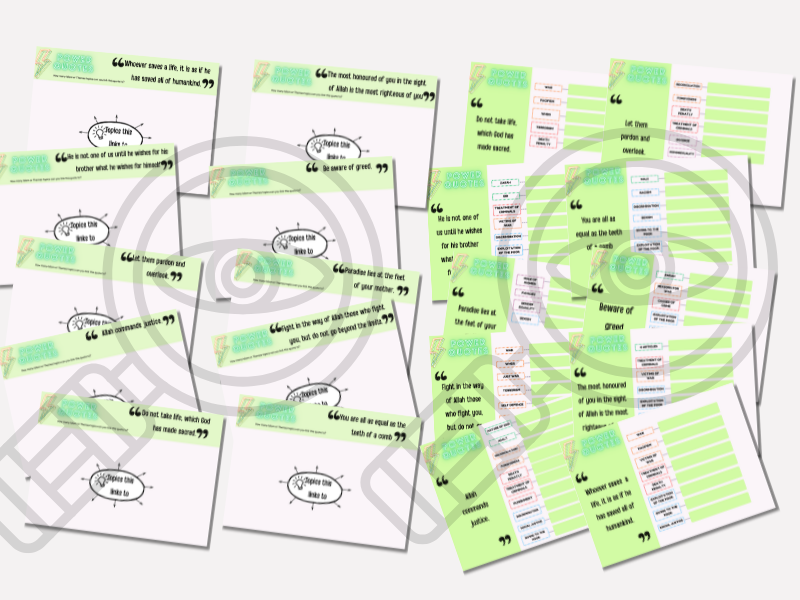 GCSE RS AQA Islam Power Quotes – 20-Page Revision Pack | Teaching Resources