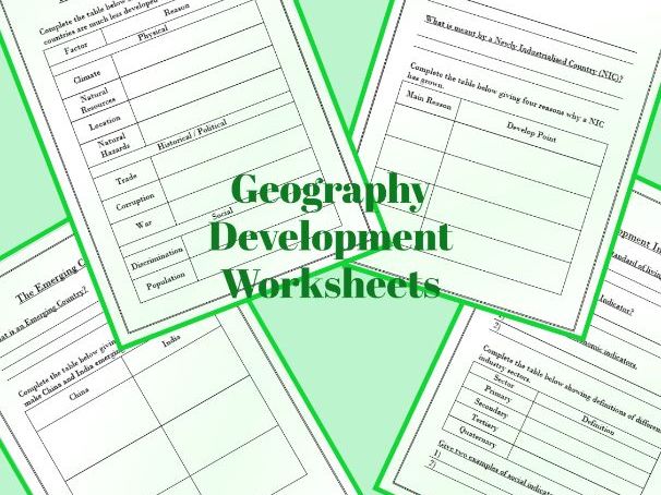 Geography Development Worksheets | Teaching Resources