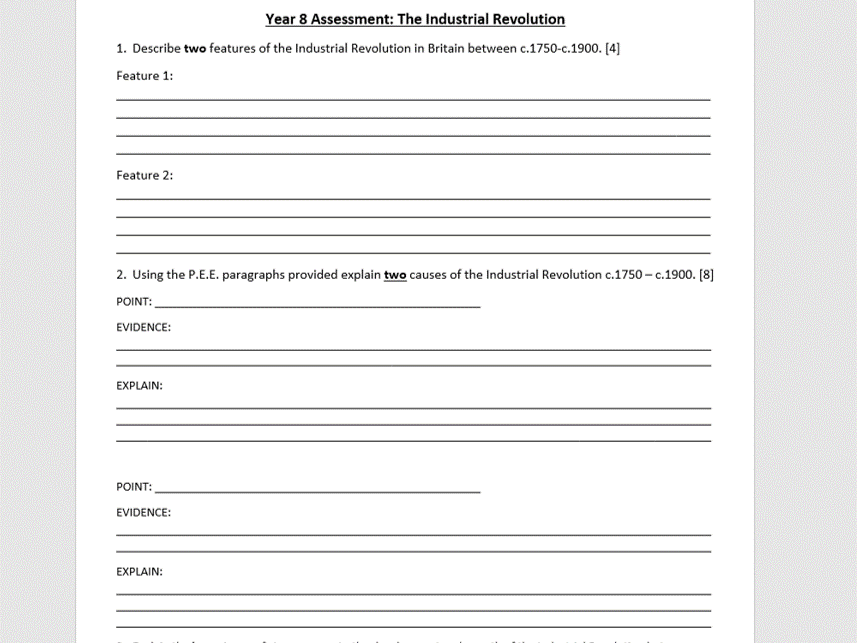 06 02 The Industrial Revolution Assessment